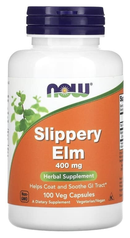 NOW Foods Slippery Elm 400 мг 100 капсул
