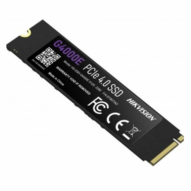 512 ГБ SSD M.2 накопитель HikVision G4000E Series (HS-SSD-G4000E/512G) - PCI-E 4.0, чтение - 5000 Мбайт/с, запись - 2500 Мбайт/с, 3D TLC NAND