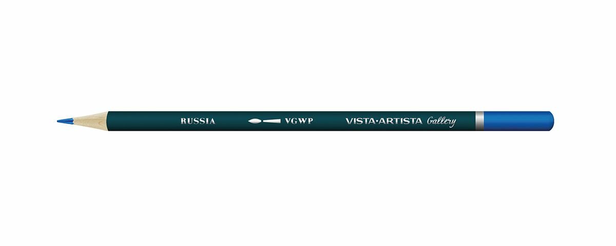 Карандаш акварельный художественный 6 шт."VISTA-ARTISTA" "Gallery" VGWP заточенный 518 Голубой ФЦ (Phtalo blue)
