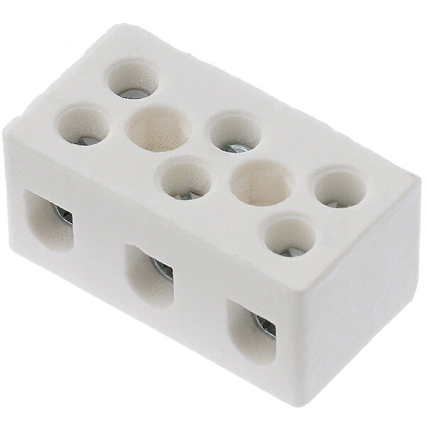 Клеммник PK 6-3 1070005 керамический 6 кв. мм 3 пары винтовых контактов 1000 град. С (ONKA Турция) (4 шт. в комплекте)