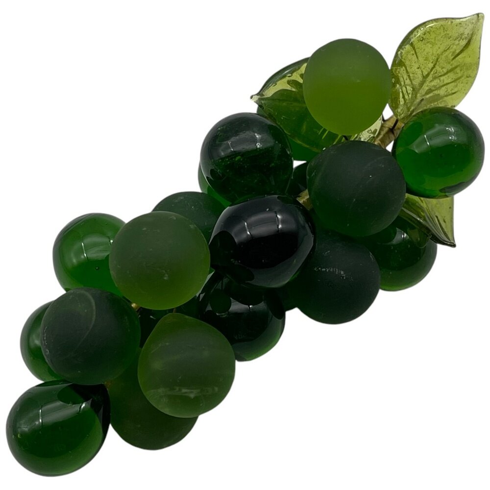 Виноград (зеленый) гроздь (20 ягод,) 13 см, стекло венецианское, 1980-1990 гг, Murano, Италия