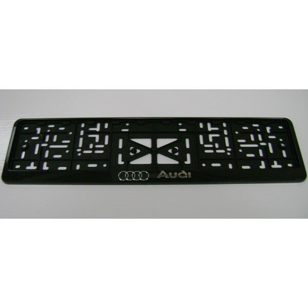 Рамка для ГОС. номерного знака пластик рельеф (стандарт) Audi (112/1-STD-AU) (8938)