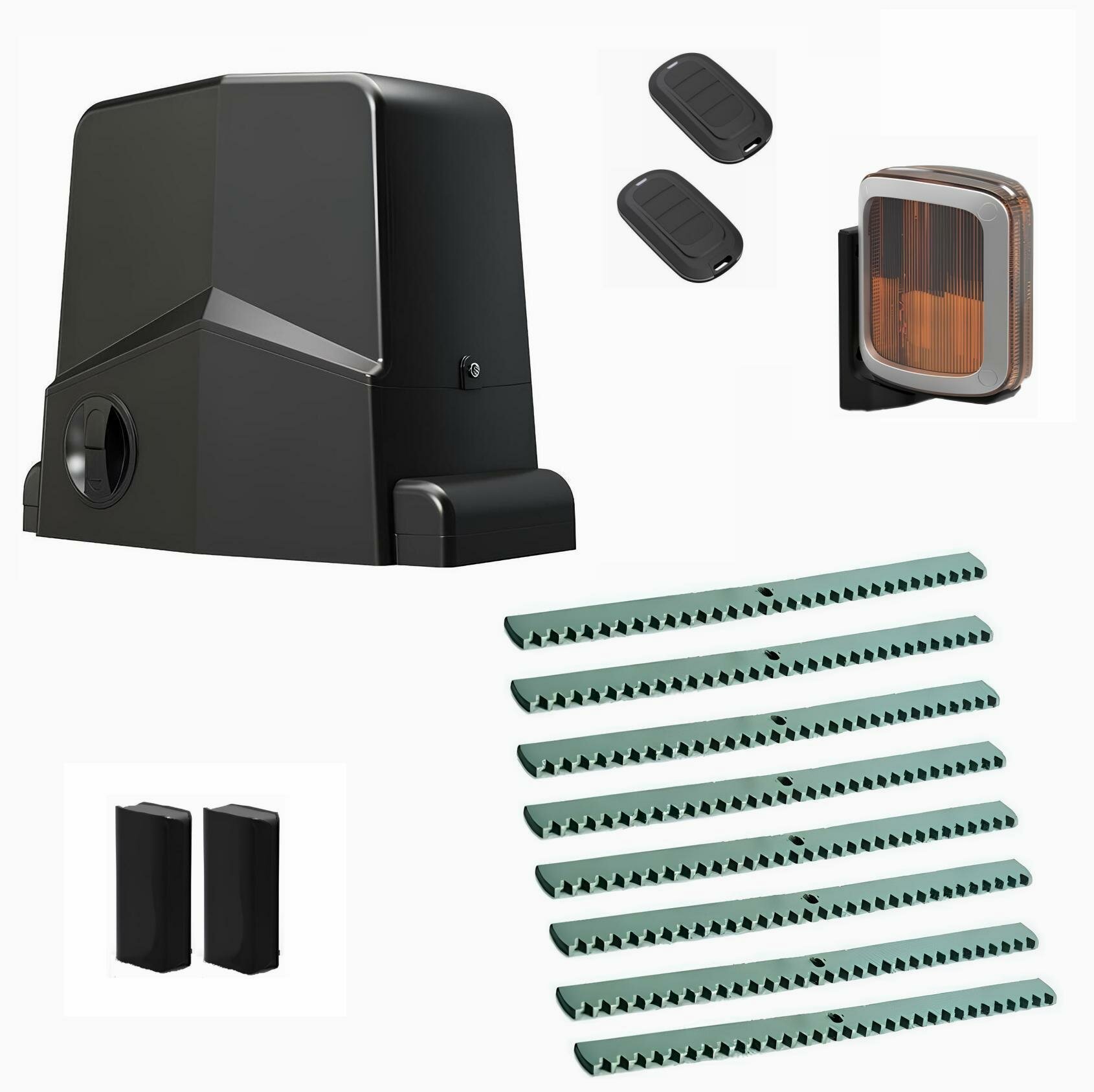 Автоматика для откатных ворот ARW-600MKIT FULL8-A, комплект: привод, 2 пульта, лампа, фотоэлементы, 8 реек