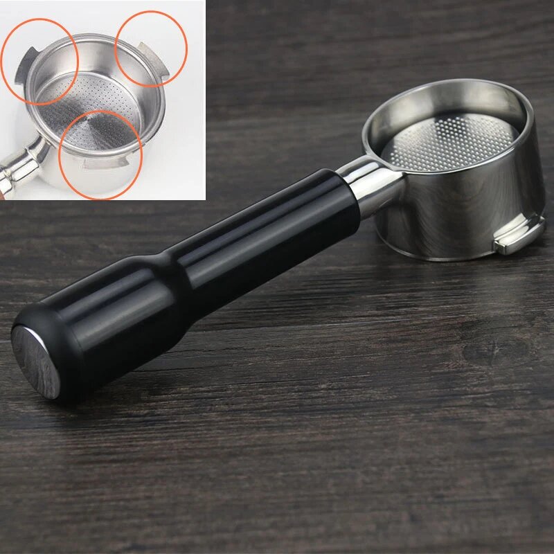 Портафильтр без дна Delonghi 51 мм из нержавеющей стали 51mm-3 Ear-C2