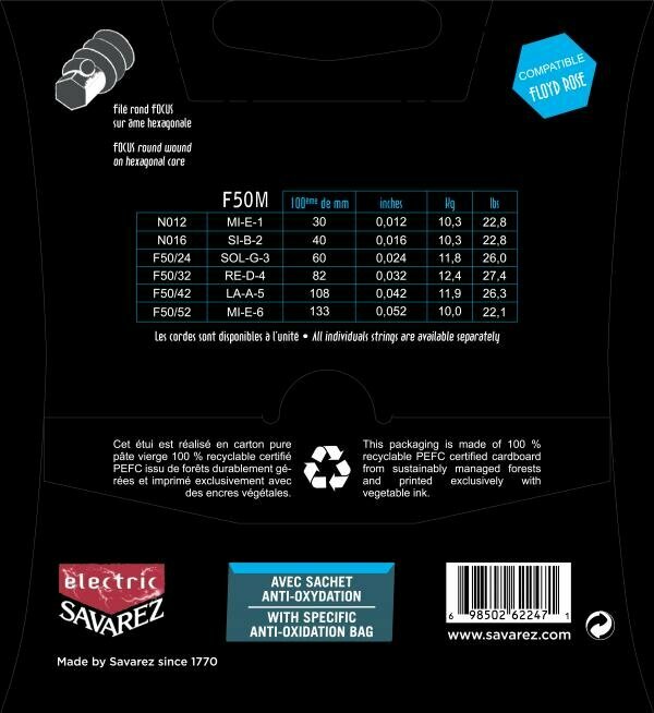 Комплект струн для электрогитары Savarez Focus F50M