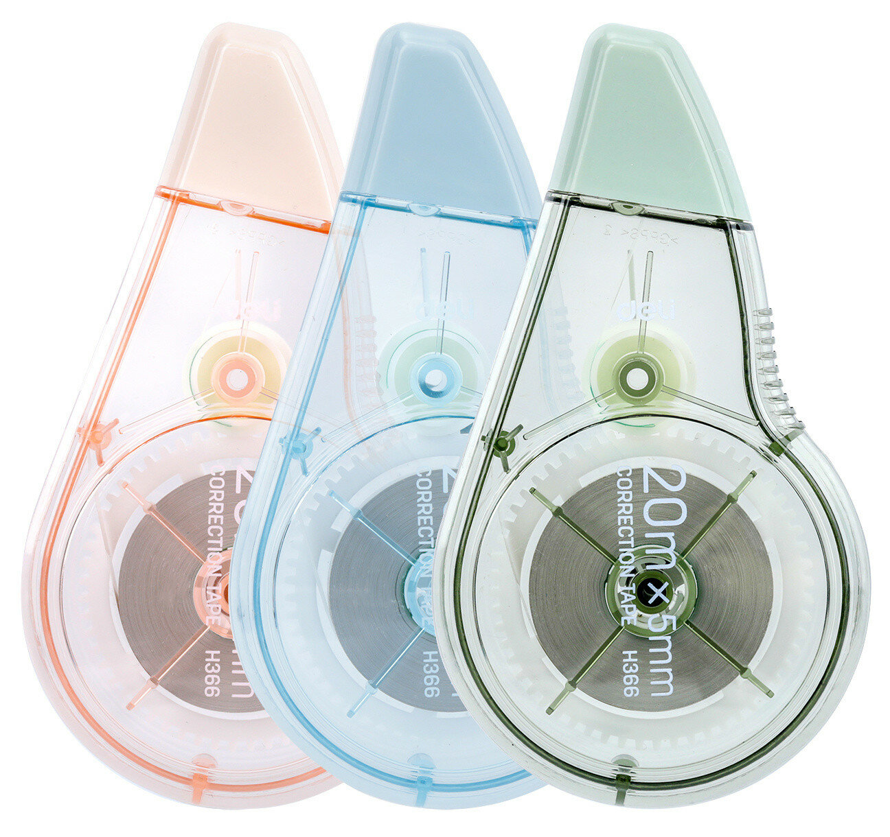 Лента корректирующая Deli EH366 20мх5мм ассорти корпус белый блистер