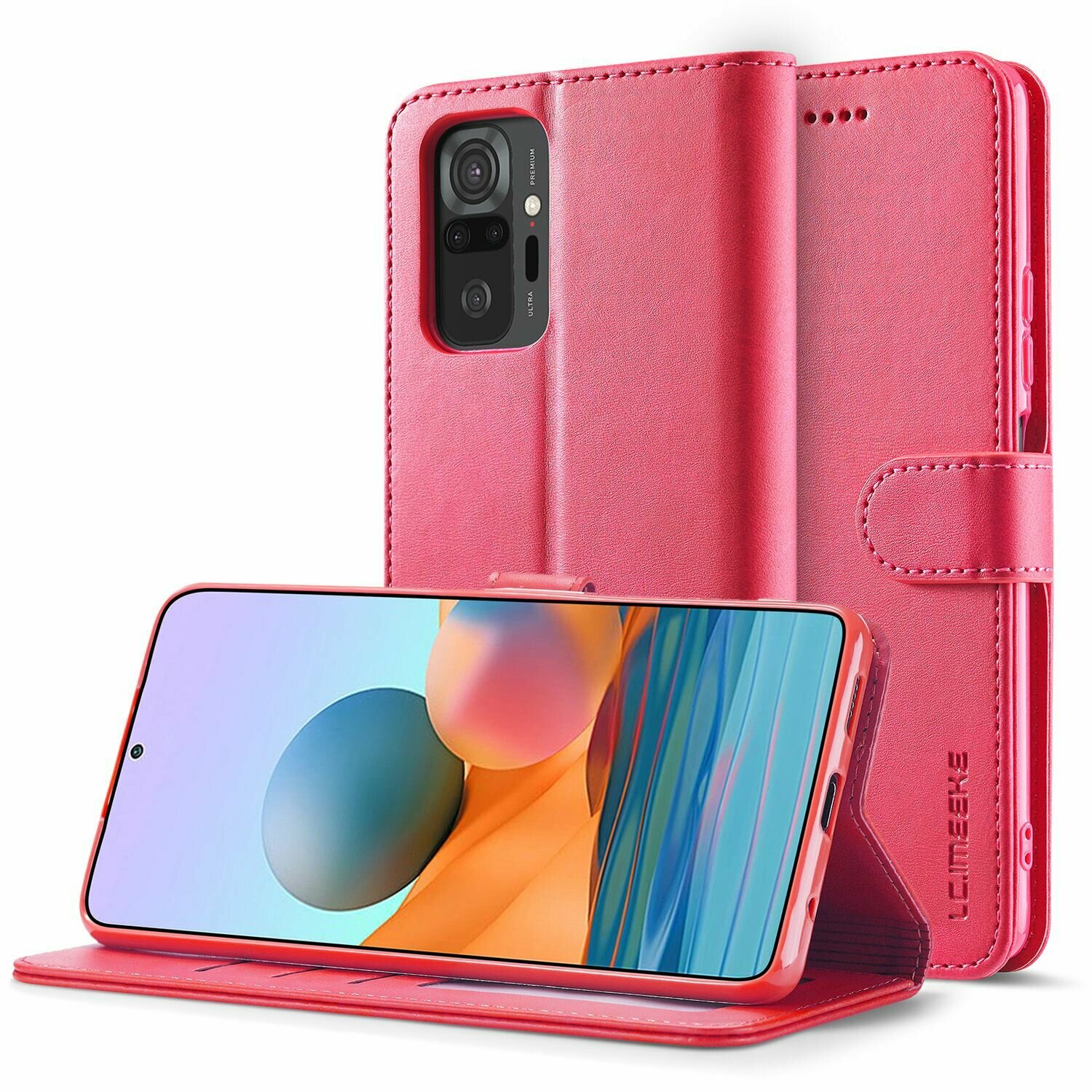 LCIMEEKE Кожаный книжка чехол для Xiaomi Redmi Note 10 Pro (Ксиаоми, Сяоми Редми Ноут 10 Про) с визитницей из экокожи