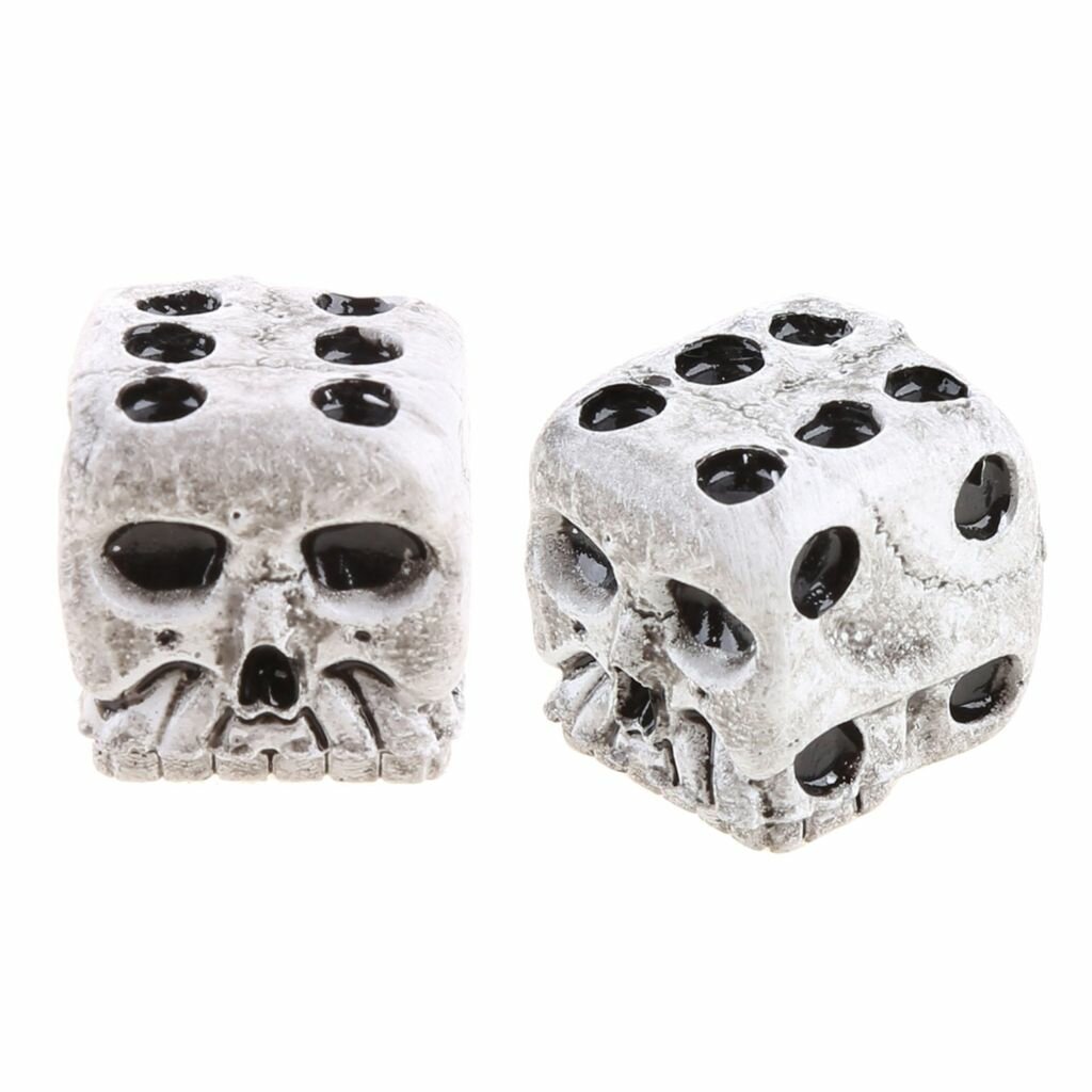 Игральные кости, Кости в виде белых черепов, 2 штуки