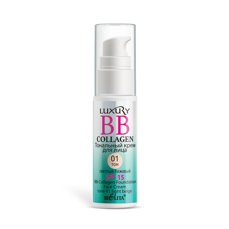 Белита luxury bb-collagen тональный крем для лица тон 01 светлый бежевый 25 мл