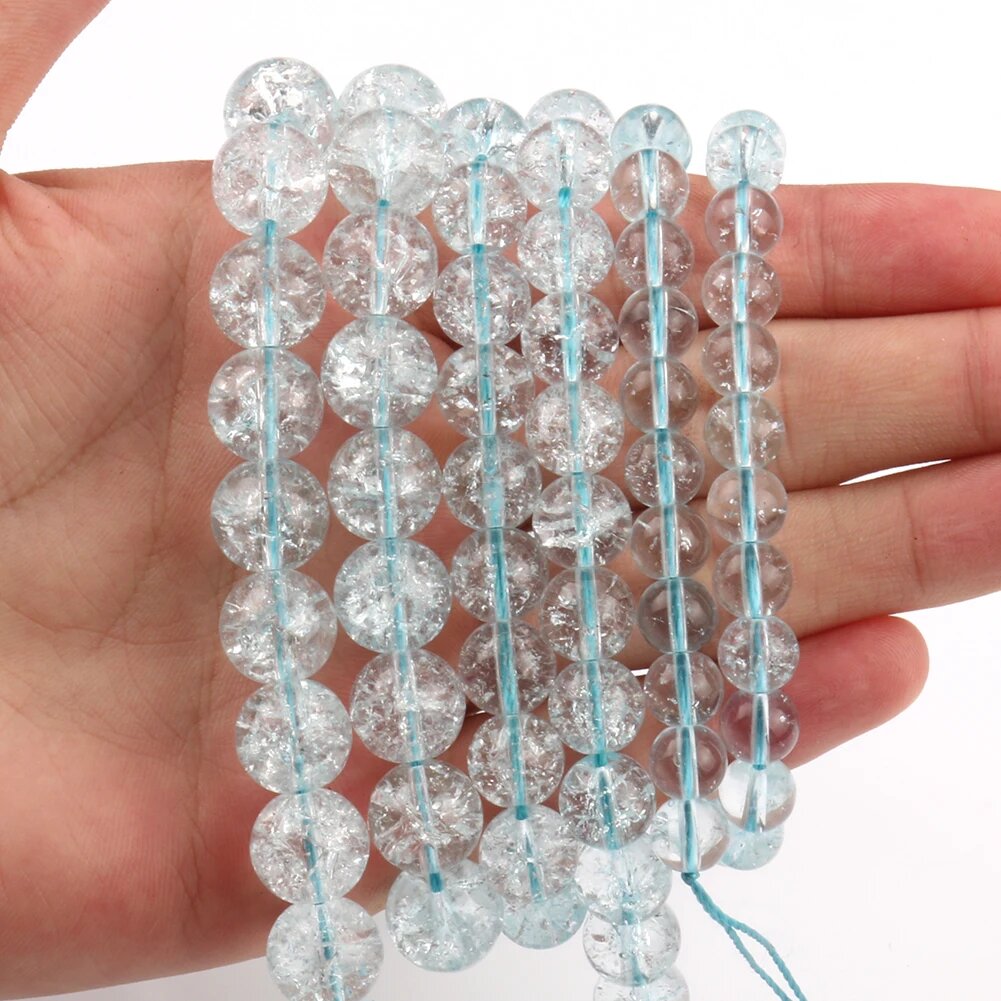 Кристальные бусины LNMBII белые снега 4-12 мм 6mm 61pcs beads, white