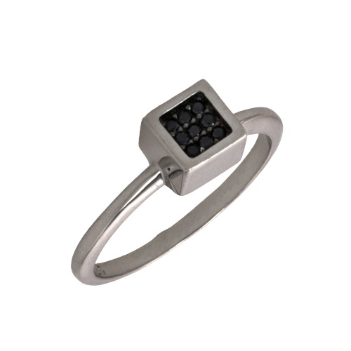 Перстень, серебро, 925 проба, родирование, циркон