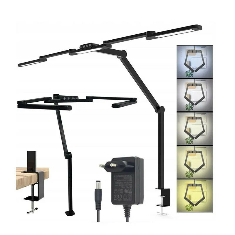 Настольная лампа-трансформер, LED, крепление на зажиме, для офиса и дома