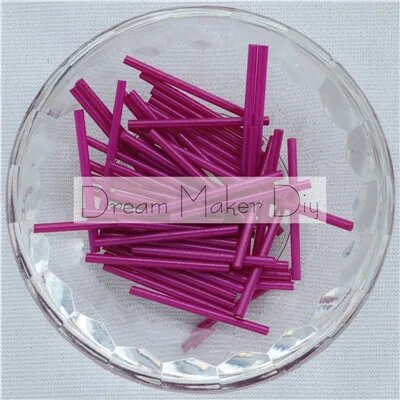 Матовые стеклярус бусины Leptospira 2x30 мм Dream Maker Diy 250 шт Фиолетовый, Matt Fuchsia
