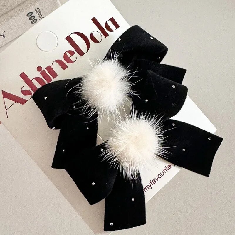 ZUOFILY черные бархатные заколки с бантом для девочек Белый, 07