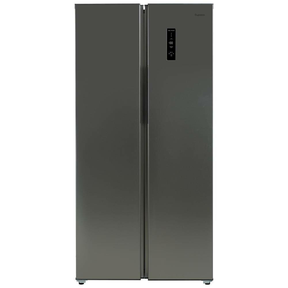 Холодильник BIRYUSA SBS 400, No Frost, A+, нержавеющая сталь, 400л