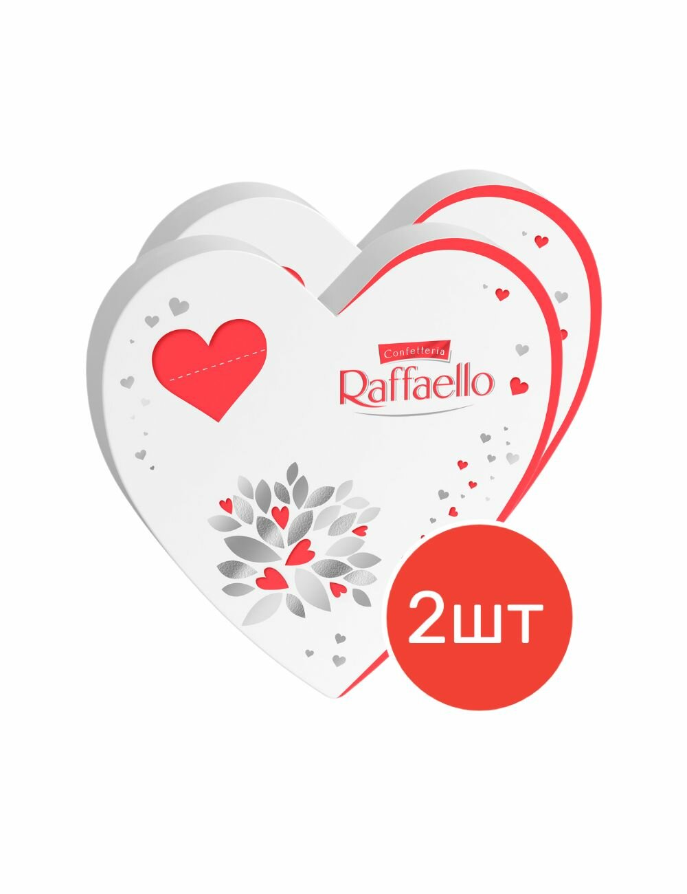 Конфеты в коробке Raffaello с миндалем в кокосовой обсыпке 120г сердце 2 шт