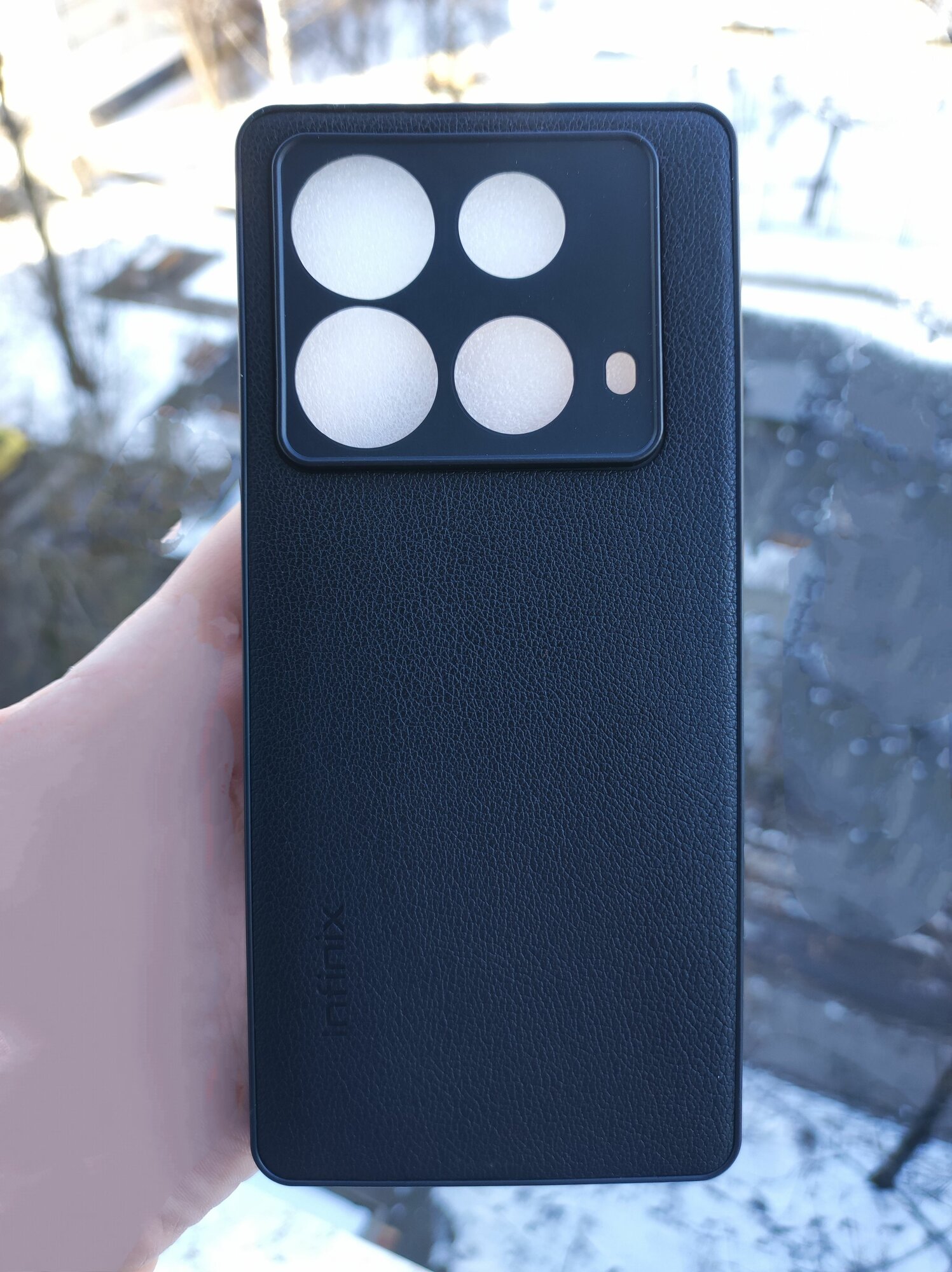 Infinix Note 40 4G Силиконовый чехол эко-кожа для Инфиникс ноте 40 черный case с защитой камеры