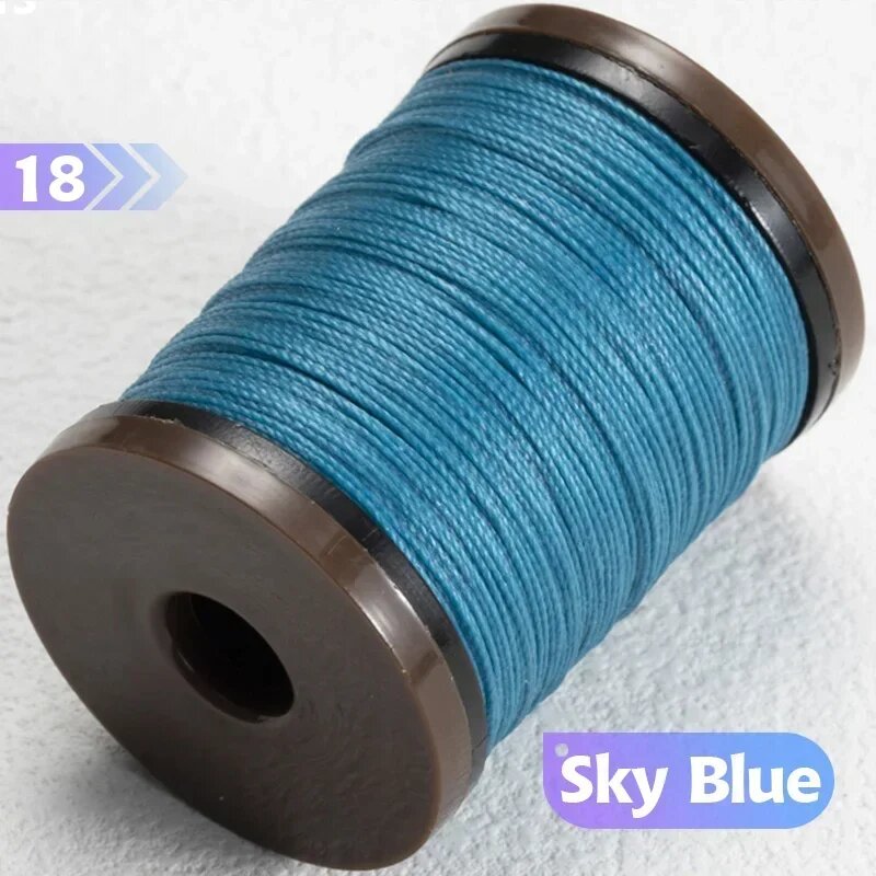 Кожаная восковая нить Tepoztec 0,4/0,5/0,6 мм 44 цветов 0.5mm 90m, Синий, 18- Sky Blue
