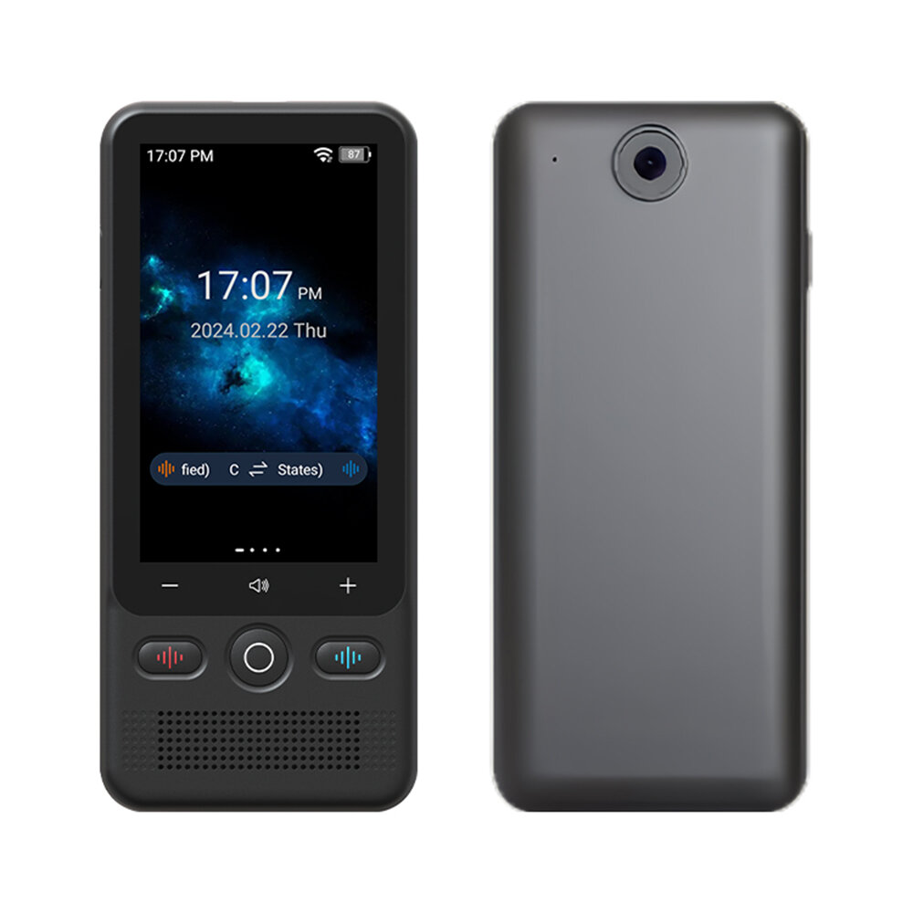 Портативный переводчик языков. Голосовой перевод на 138 языков. Перевод в автономном режиме. Синхронный перевод. Перевод текста/фото. Поддержка видеозаписи с преобразованием единиц измерения и функцией ChatGPT. Китайский/английский/японский/корейский.