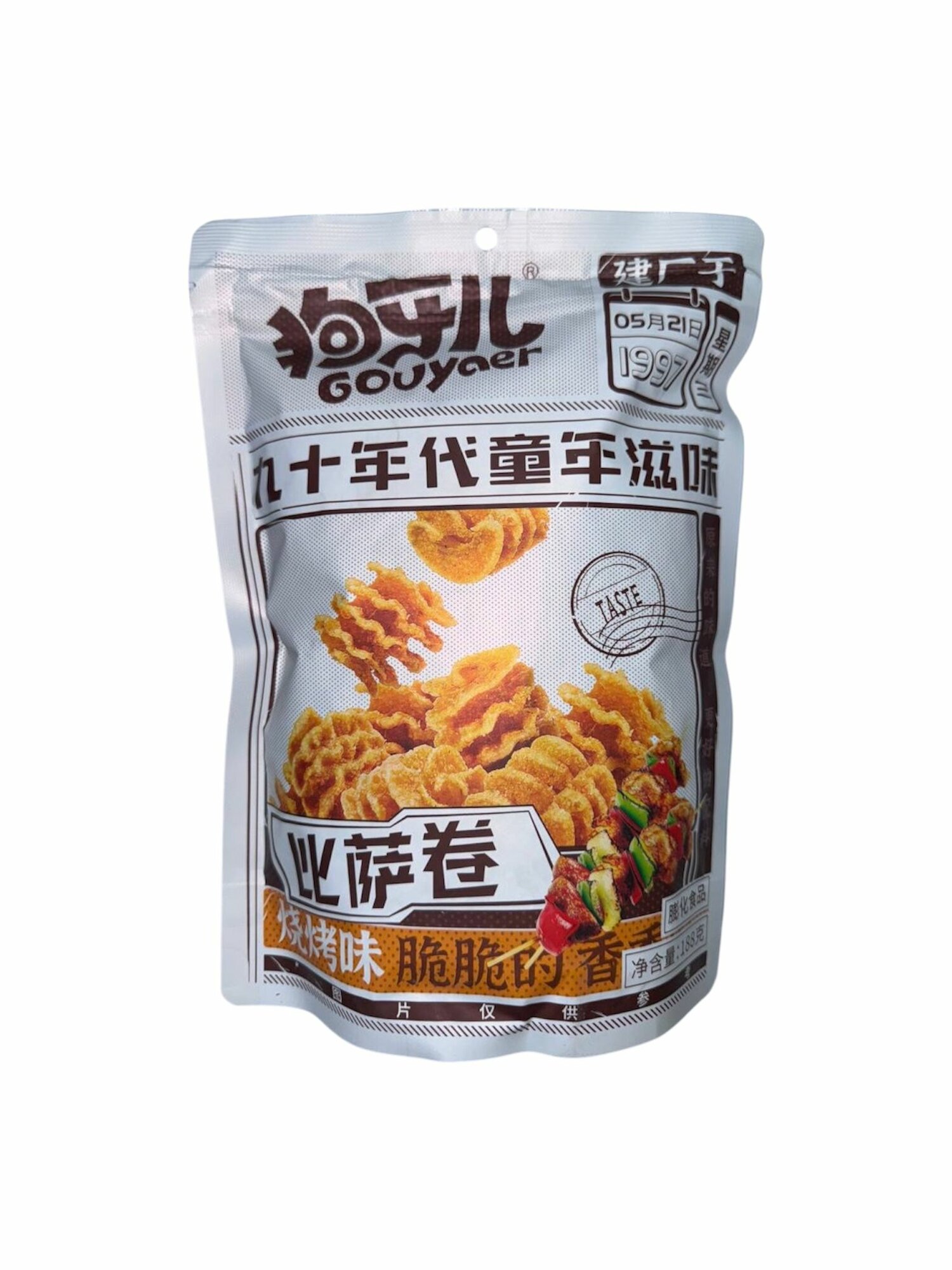 Gouyaer Чипсы со вкусом барбекю 188 гр спиральки / белая