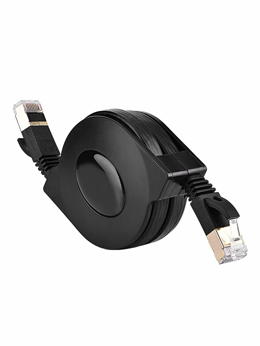 Плоский Ethernet-шнур CAT7, экранированный сетевой кабель 600 МГц, выдвижной патч-корд RJ45 для быстрой и надежной передачи данных