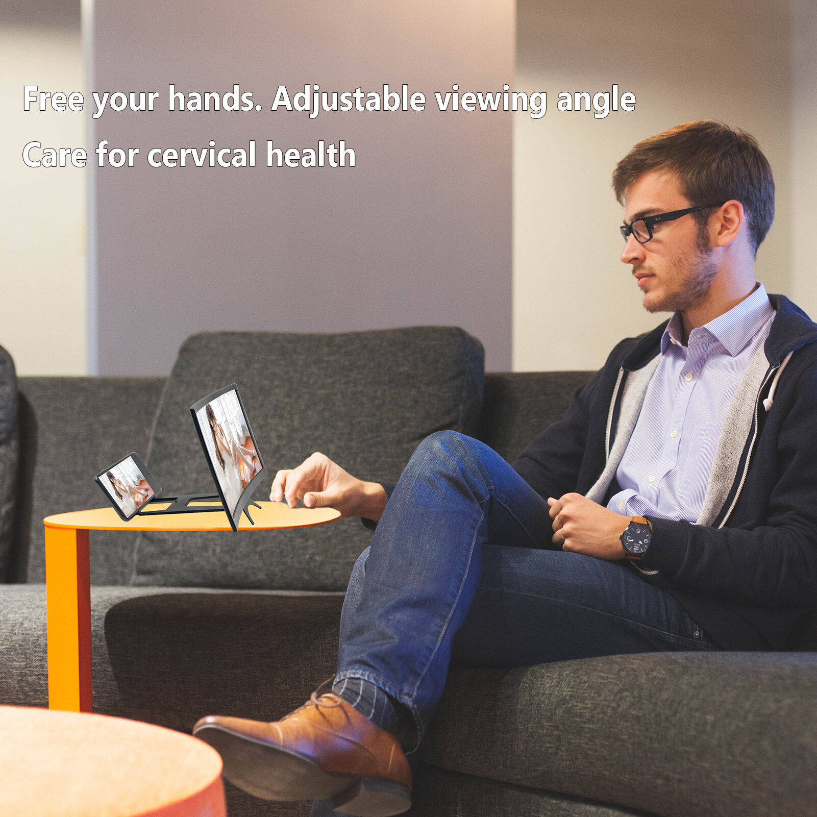 12-дюймовый увеличитель экрана телефона 3D изогнутый экранный усилитель для сотового телефона складной увеличитель экрана подставка для смартфона для домашнего офиса детей пожилых людей