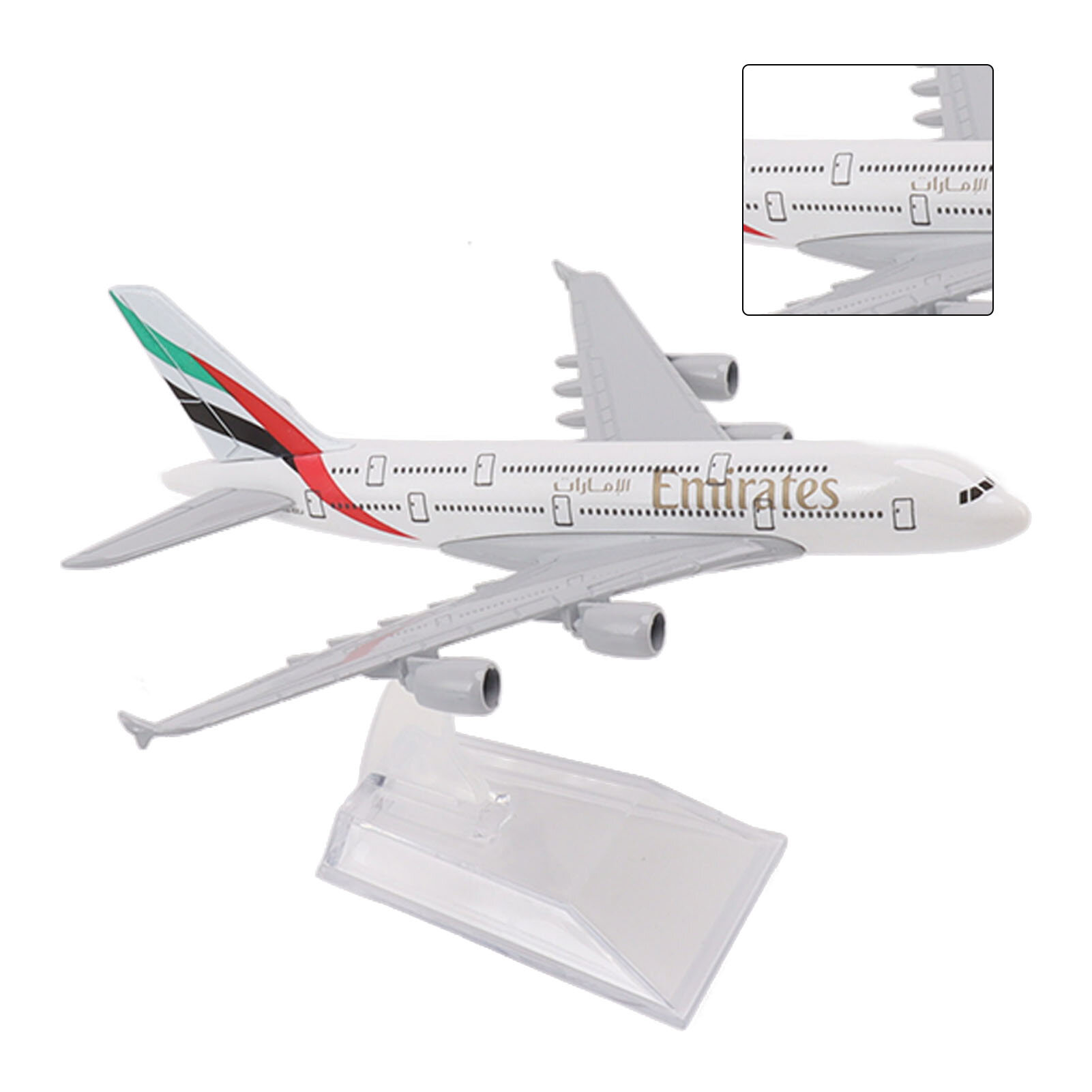 Модель самолета 380 из сплава, дубликат, украшение, игрушка для детей, коллекция, настольная, материал сплав, размер approx.14 x 15.5cm / 5.5 x 6.1in, в комплект входят 1 модель самолета, 1 подставка, 1 держатель для модели самолета