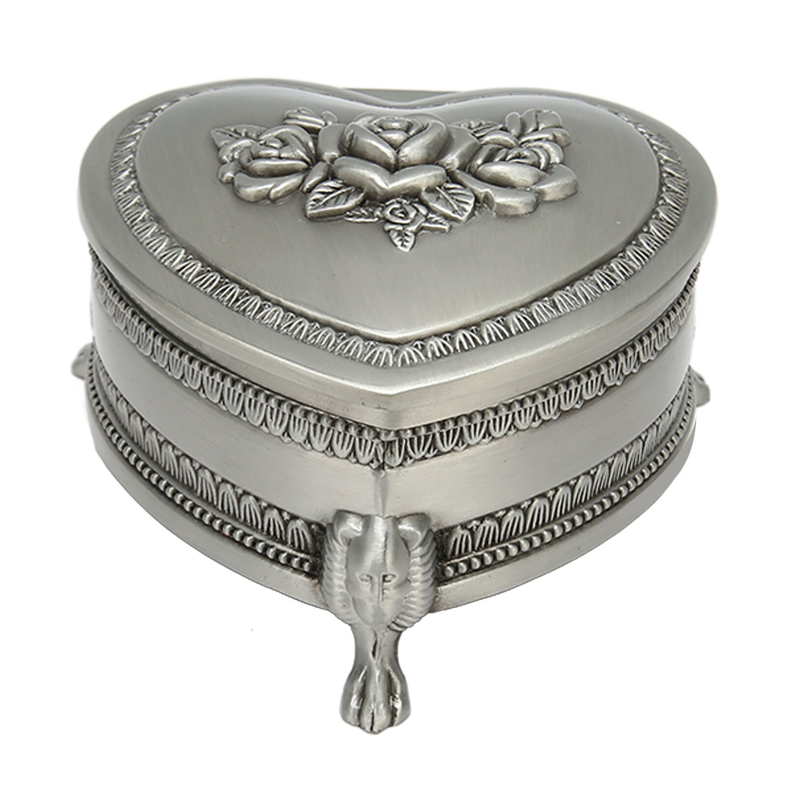 Маленькая шкатулка для безделушек в форме сердца с резными старинными цветами, винтажная шкатулка для драгоценностей для женщин и девочек, романтическая декоративная шкатулка для хранения