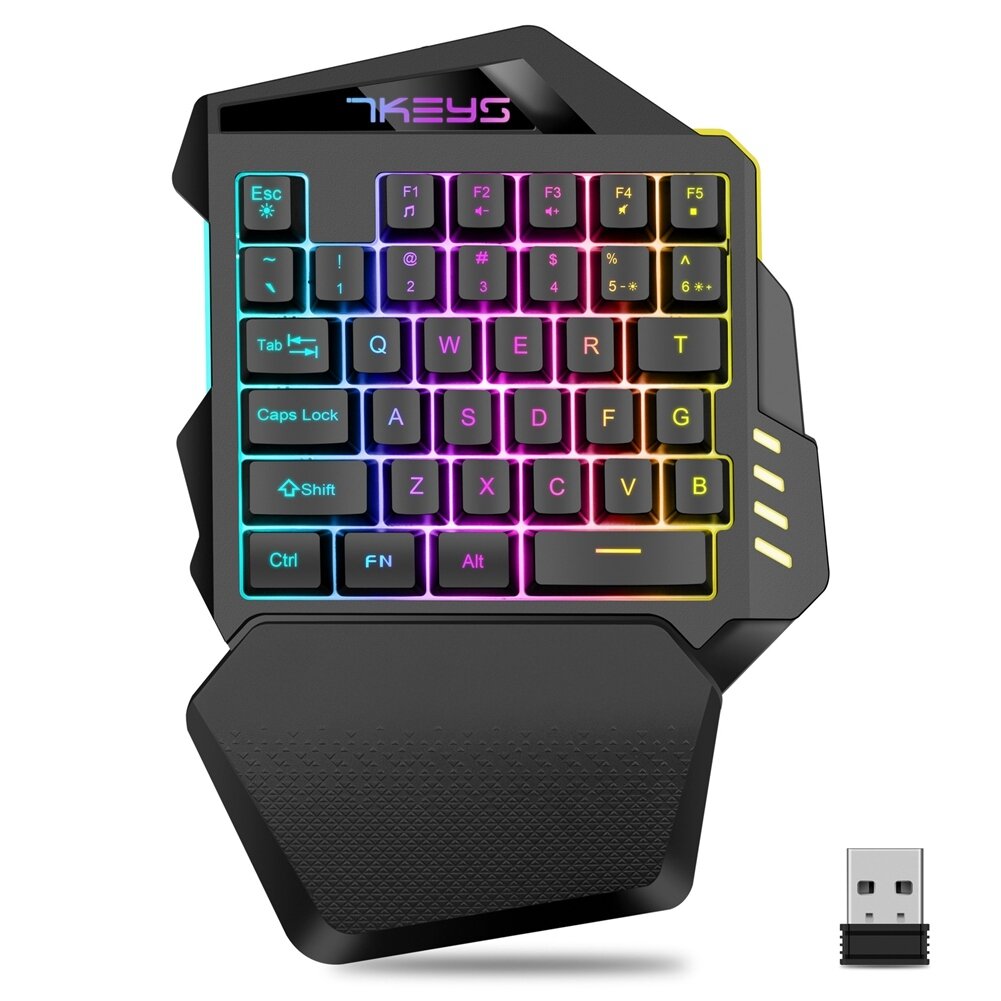 Беспроводная игровая клавиатура One Hand с подсветкой RGB, портативный мини-геймпад для ПК-геймеров