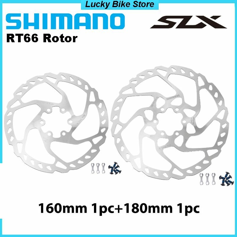 Тормозной диск (ротор) Shimano SM-RT66, 160+180 мм (OEM без упаковки), 2 шт.