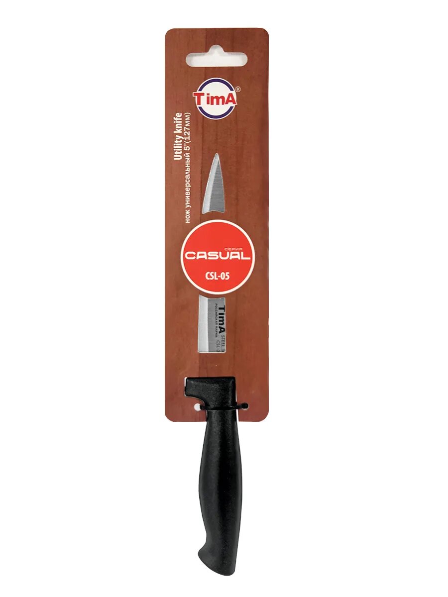Нож кухонный TimA CSL-05, нержавеющая сталь, полипропилен, длина лезвия 12,7 см