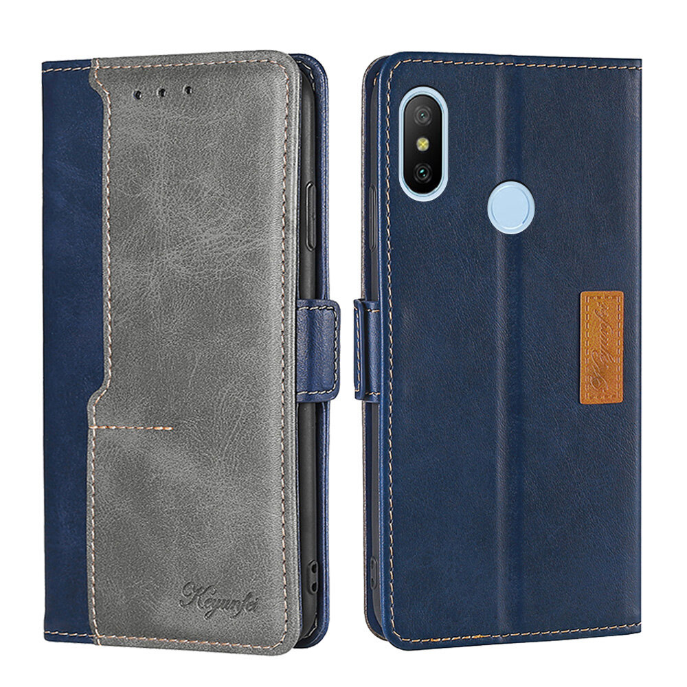 Чехол-книжка MyPads для Xiaomi Redmi 6 Pro / Mi A2 Lite / Сяоми Редми 6 Про (Синий + серый)