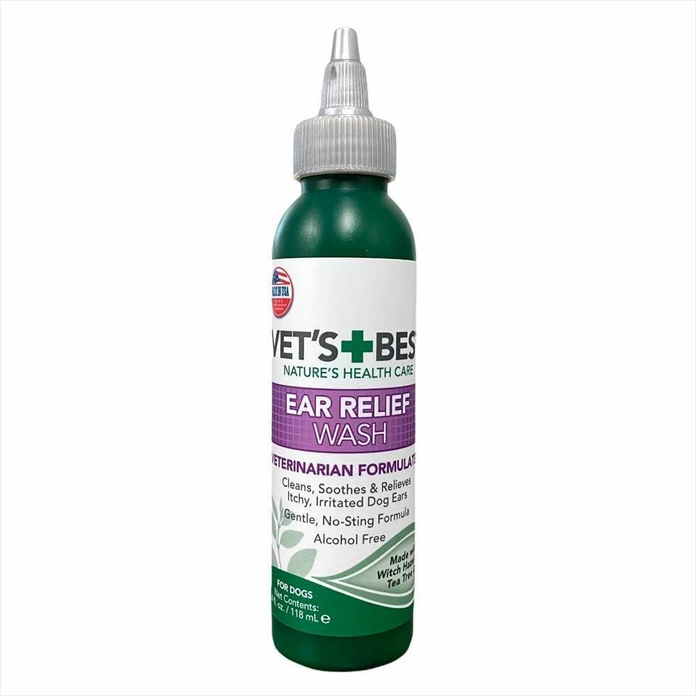 Vet's Best Dog Ear Cleaner для волосатых, зудящих и вонючих ушей собак, 118 мл