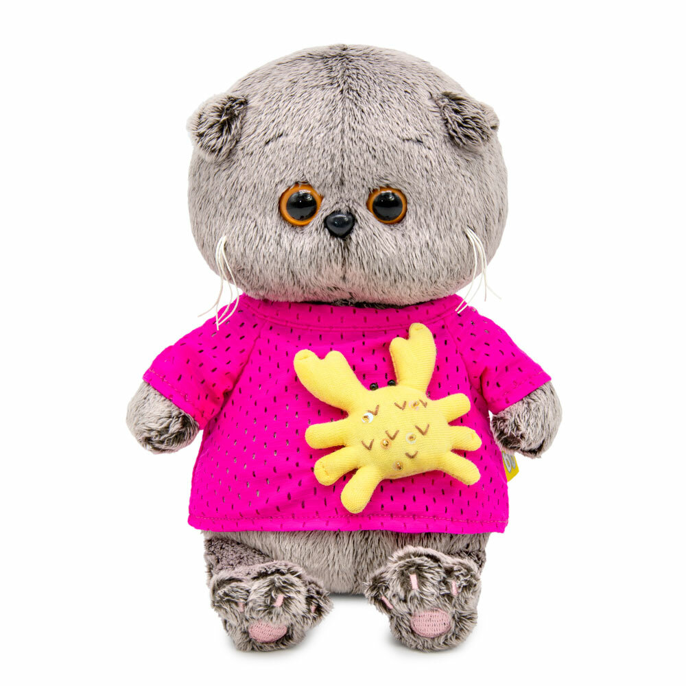 Мягкая игрушка BUDI BASA "Басик BABY", в лонгсливе с крабиком, 20 см