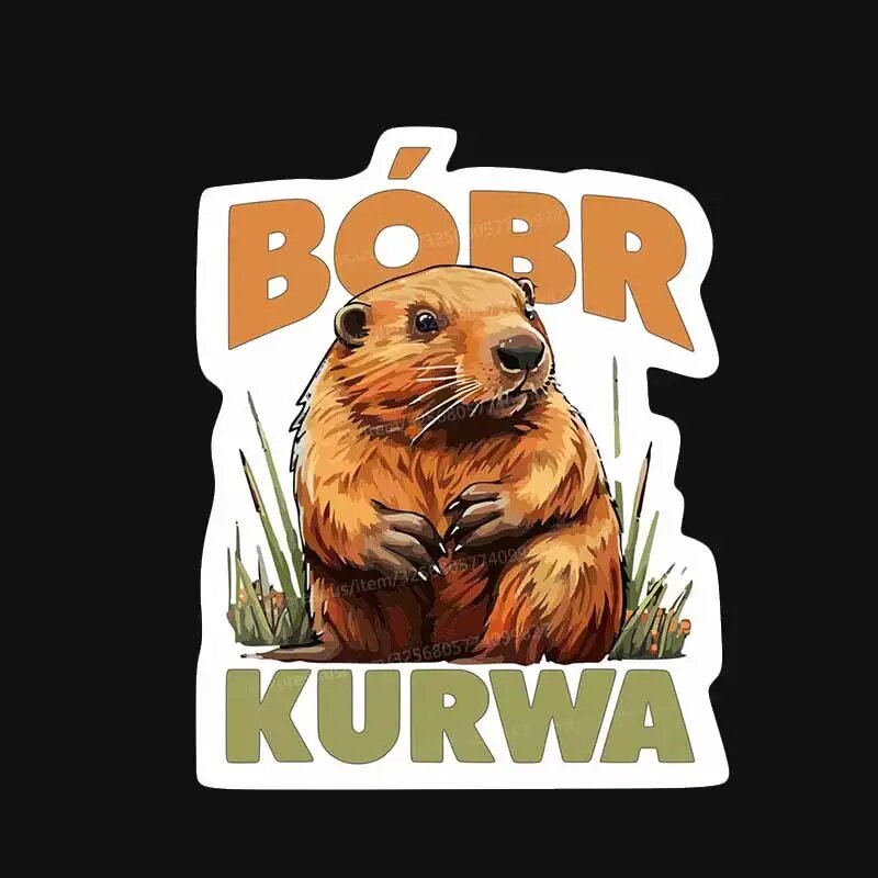 Бобер, автомобильная наклейка, виниловая наклейка с изображением животных, водостойкая наклейка на заднее окно, мотоцикл, кемпер, бампер, украшение для ноутбука, Y151 Y151-D, 13cm(5.1 inch)