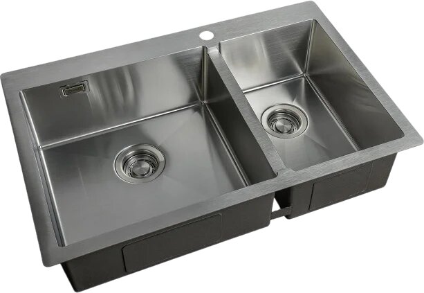 Мойка кухонная Zorg Light ZL R 780-2-510-L металлическая, 78x51, прямоугольная, мойка для кухни, врезная