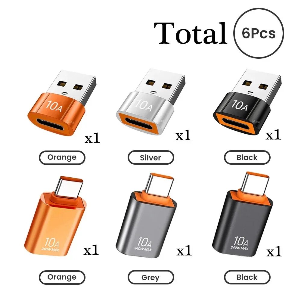 Адаптер данных USB 3.0 Type-C типа C 10A OTG USB C «папа» на USB «мама» для Macbook Xiaomi Samsung S20 Быстрый разъем OTG