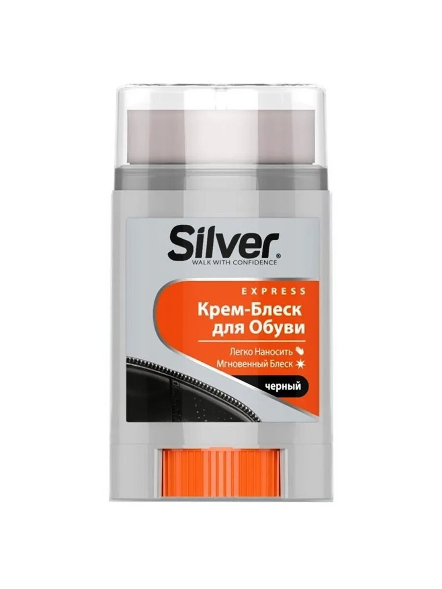 Крем-блеск Silver, для кожи и искусственной кожи, черный, 50 мл