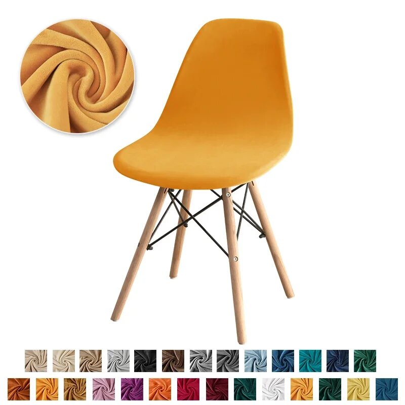 WANERQU Чехол для стула из полиэстера/хлопка, однотонный A13-Golden yellow