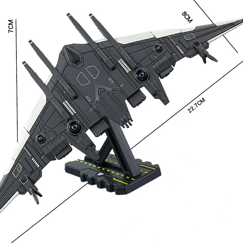 Модель самолета истребителя 1:200, серый, черный, цвет 2