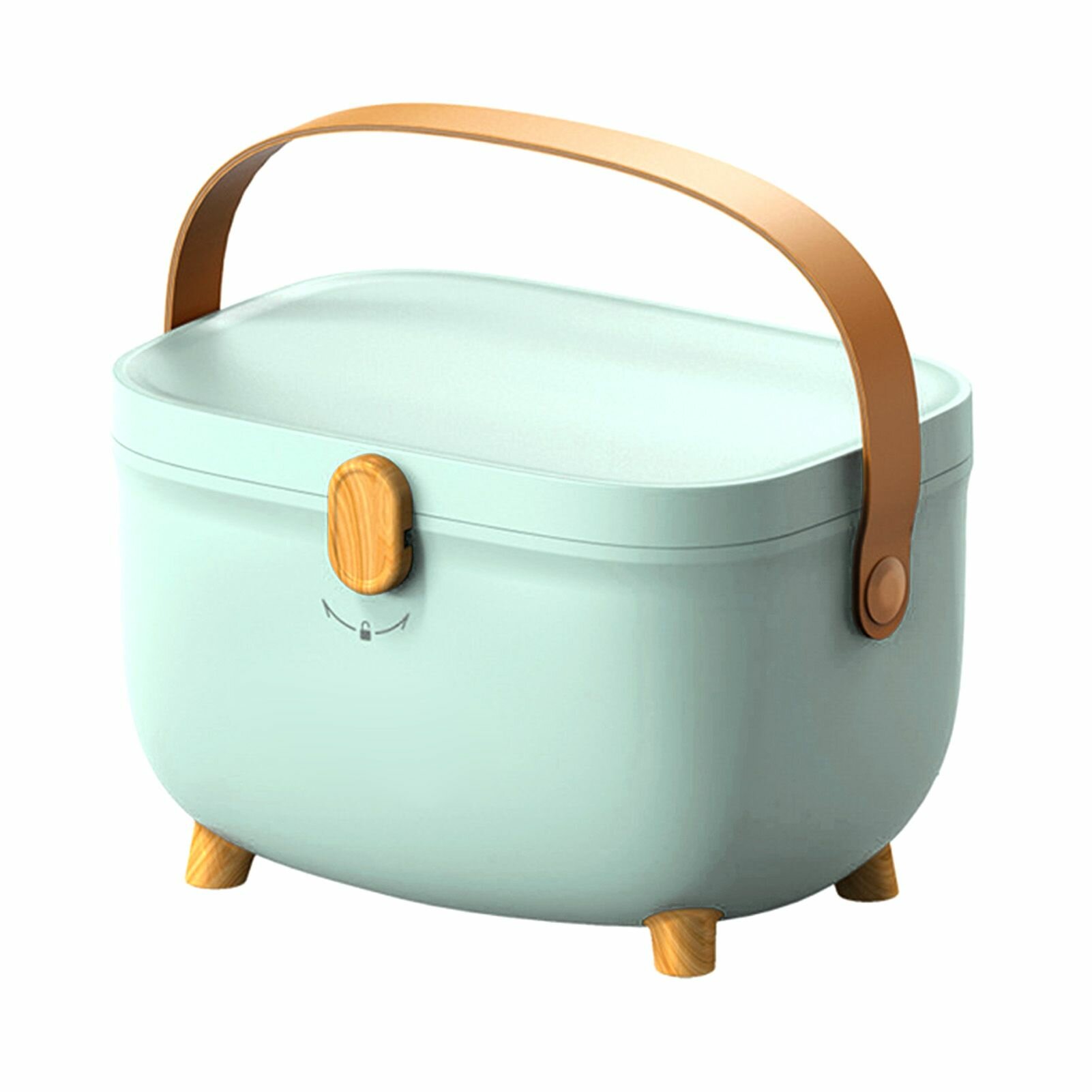 Овальный контейнер для хранения лекарств, двухслойный, большой емкости, многосекционный, для дома и общежития, светло-зеленый, прочный пластиковый контейнер