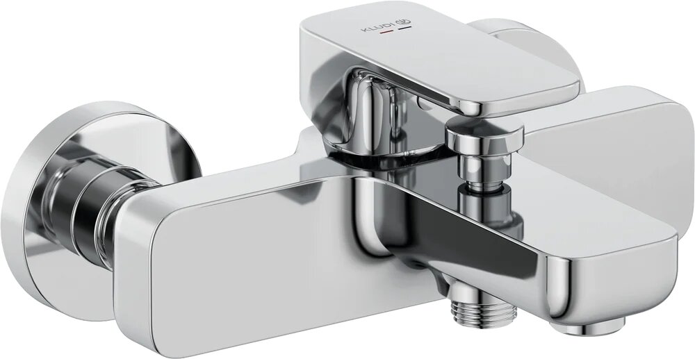 Смеситель для ванны с душем Kludi Renon 426910575 настенный, однорычажный, хром, глянцевый, латунный, без лейки, с керамическим картриджем
