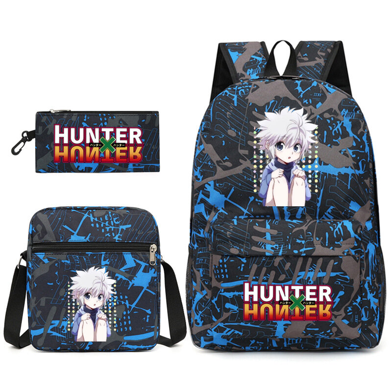 Постоянные мужские и женские рюкзаки Hunter HUNTER x HUNTER, школьные сумки, комплект из трех предметов, рюкзак, дорожная сумка