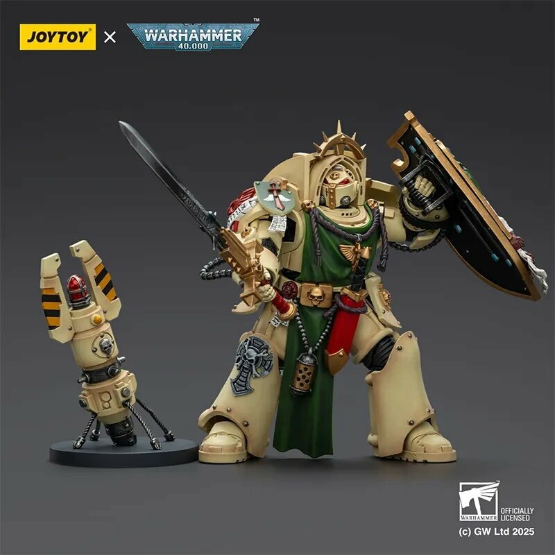 SevenTitans Подвижная фигурка JOYTOY Warhammer 40K Dark Angels Deathwing Squad Knight 1 with Power Sword Storm Shield and teleport homer 1/18 nодаpок коллекция игрушек
