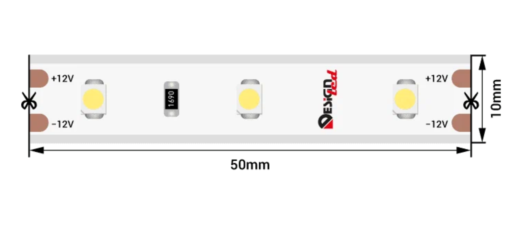 Светодиодная Лента DesignLed DSG360-12-NW-65 IP65 5м Нейтральное Белое Свечение / СВГ 004497.