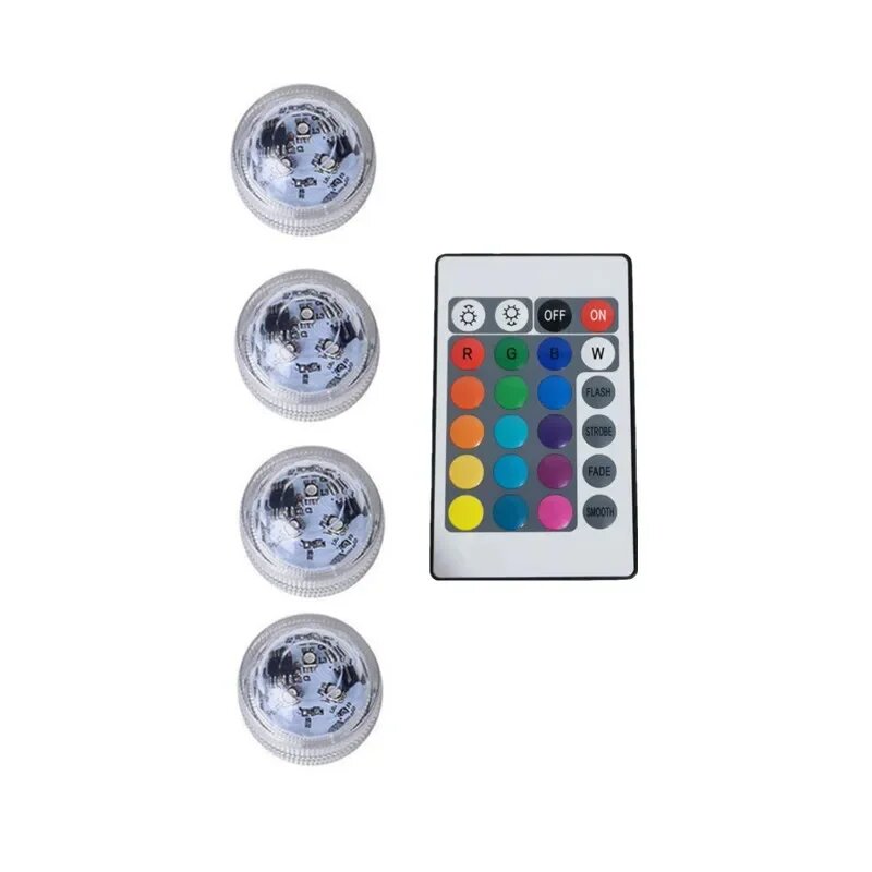 Подводный RGB светильник для бассейна, 4 шт, контроллер