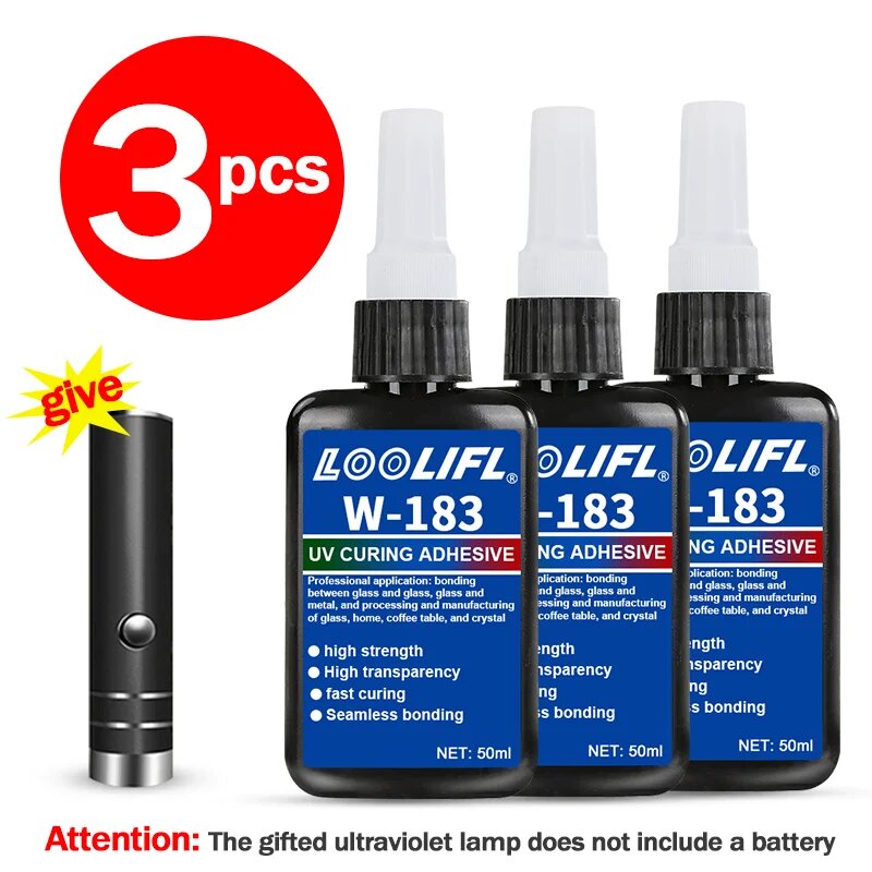 Эпоксидный УФ-клей прозрачный uv183-3pcs