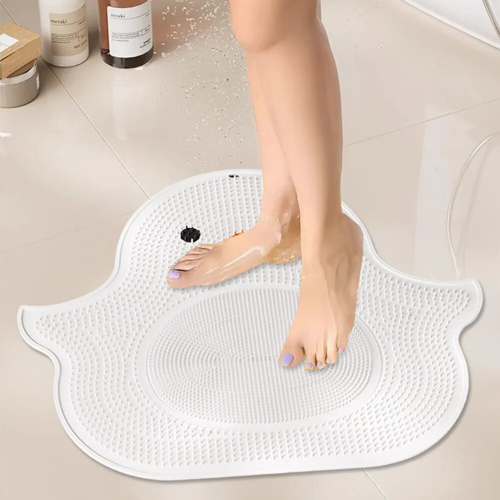 Силиконовый массажный коврик для ног в ванную, противоскользящий для чистки и массажа