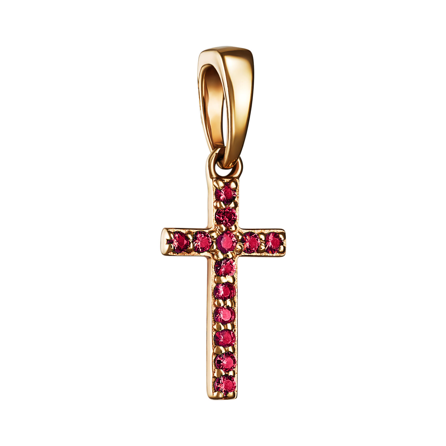 Подвеска, красное золото, 585 проба, рубин