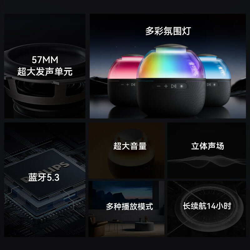 PHILIPS TAS2009 Настольный Bluetooth-колонка Mini Home Subwoofer с 360° обхватом звука для ТВ беспроводная колонка в